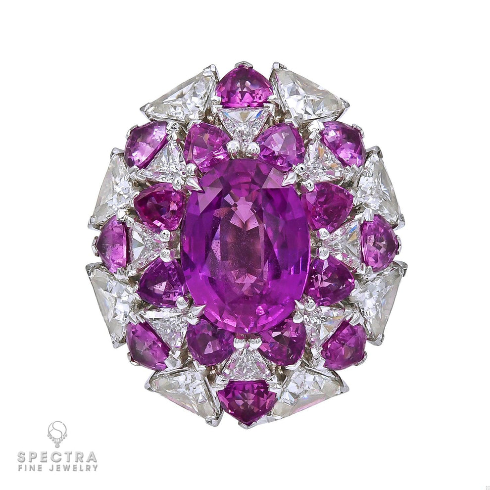 Spectra Fine Jewelry 5.07ct Oval Pink Sapphire Diamond Ring